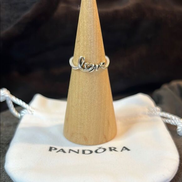 Pandora | Jewelry | Pandorasilver Handwritten Love Ring | Poshmark